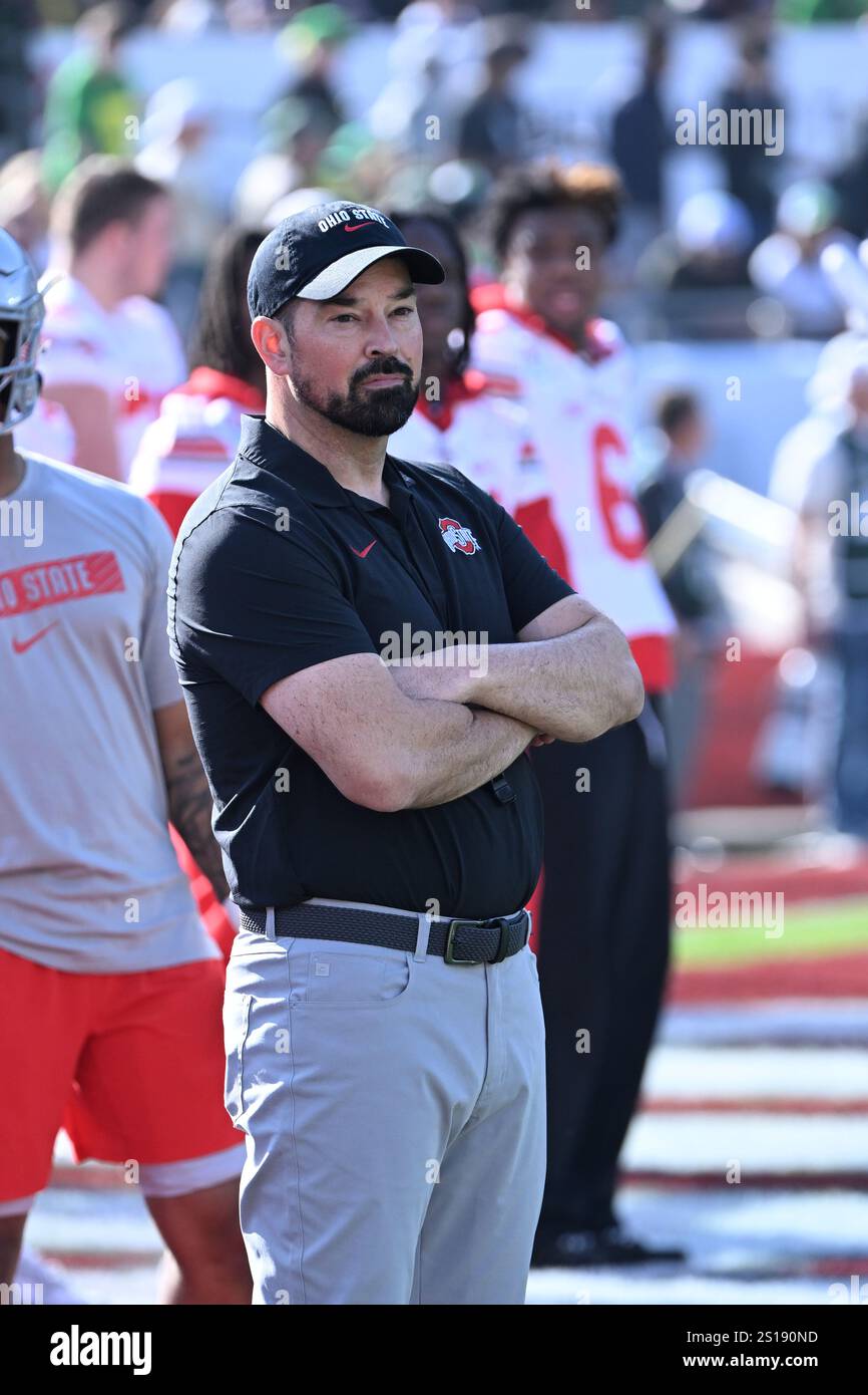 PASADENA, CA - JANUARY 01: Head Coach Ryan Day of the Ohio State ...