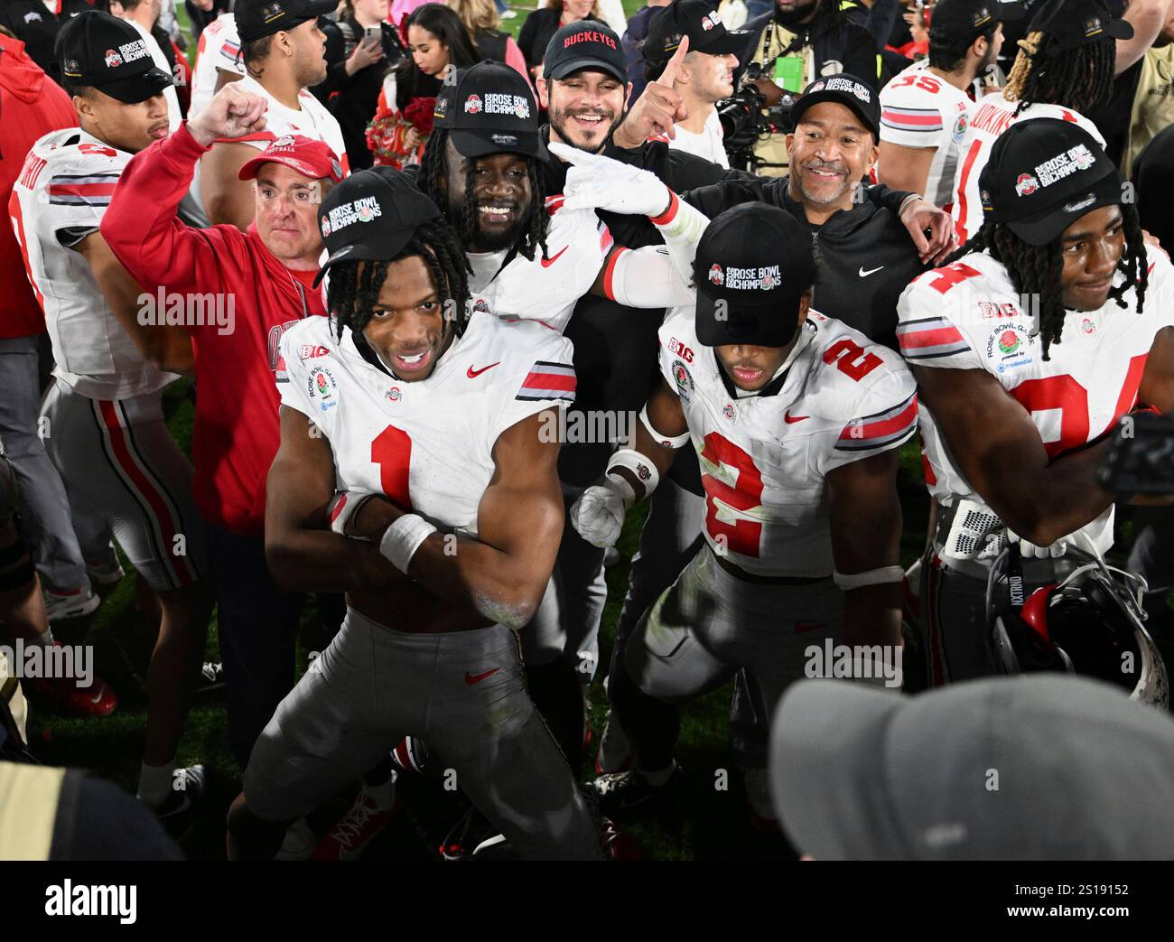 PASADENA, CA - JANUARY 01: Cornerback Davison Igbinosun #1 and Safety ...