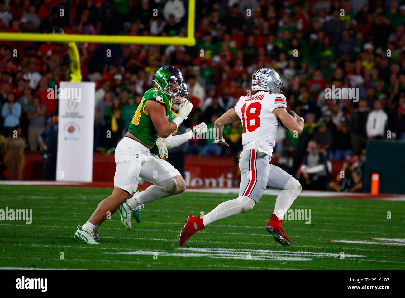 PASADENA, CA - JANUARY 01: Outside Linebacker Teitum Tuioti #44 of the ...