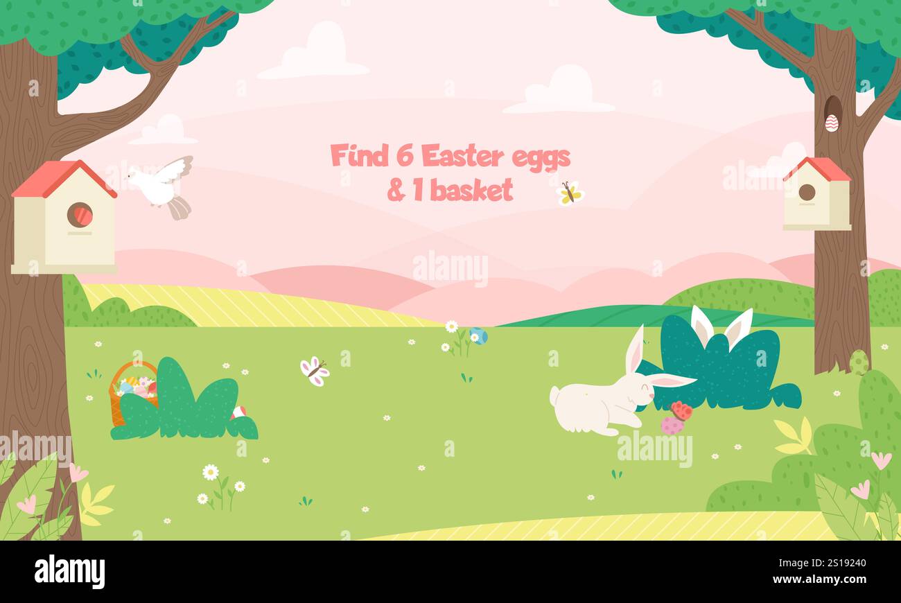 Hidden chocolate easter eggs Stock Vector Images - Alamy