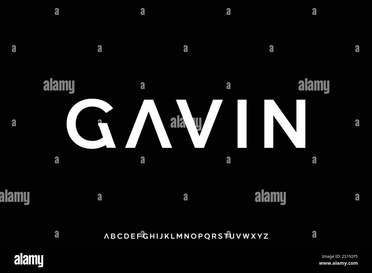 Modern minimalist sans serif alphabet display font vector for branding ...