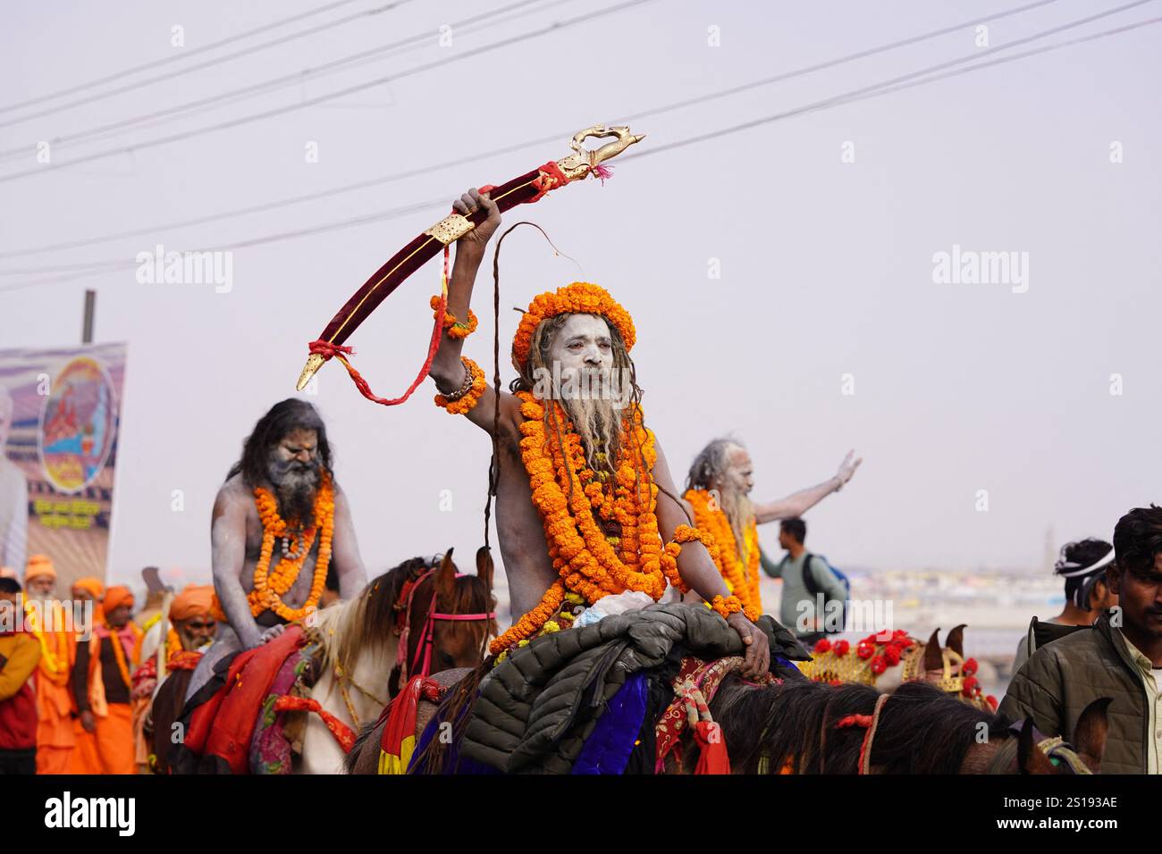 Indian Naga sadhus of Shri Shambhu Panchayati Atal Akhada take part in ...