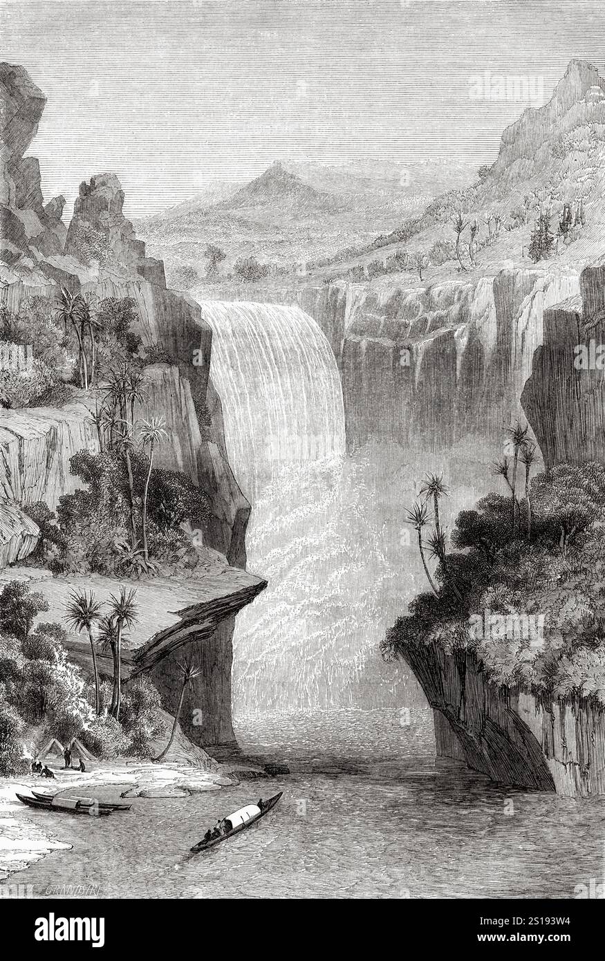 Great waterfall on the Nile. Murchison Falls National Park, Uganda ...