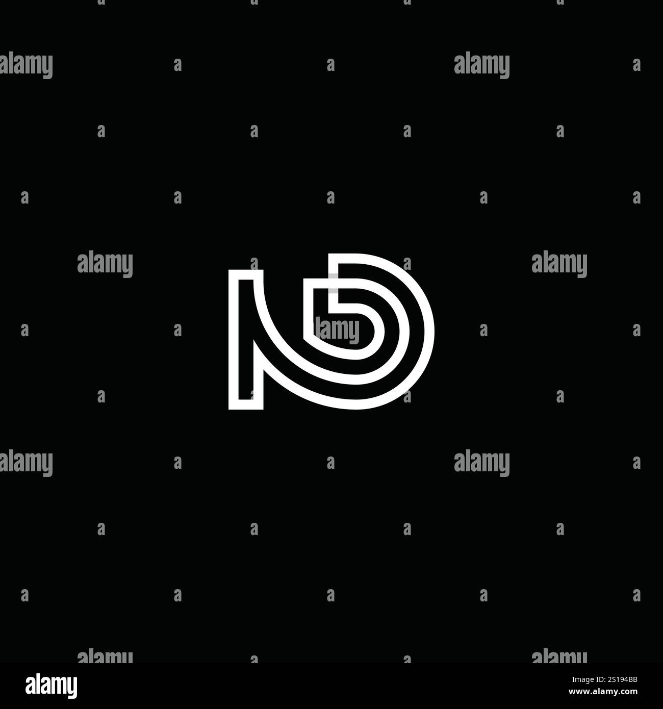 Clean and Creative ND DN Initials Monogram Logo Design Stock Vector ...