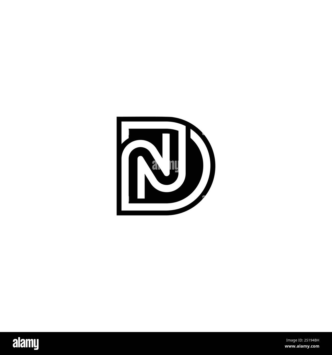 Clean and Creative ND DN Initials Monogram Logo Design Stock Vector ...