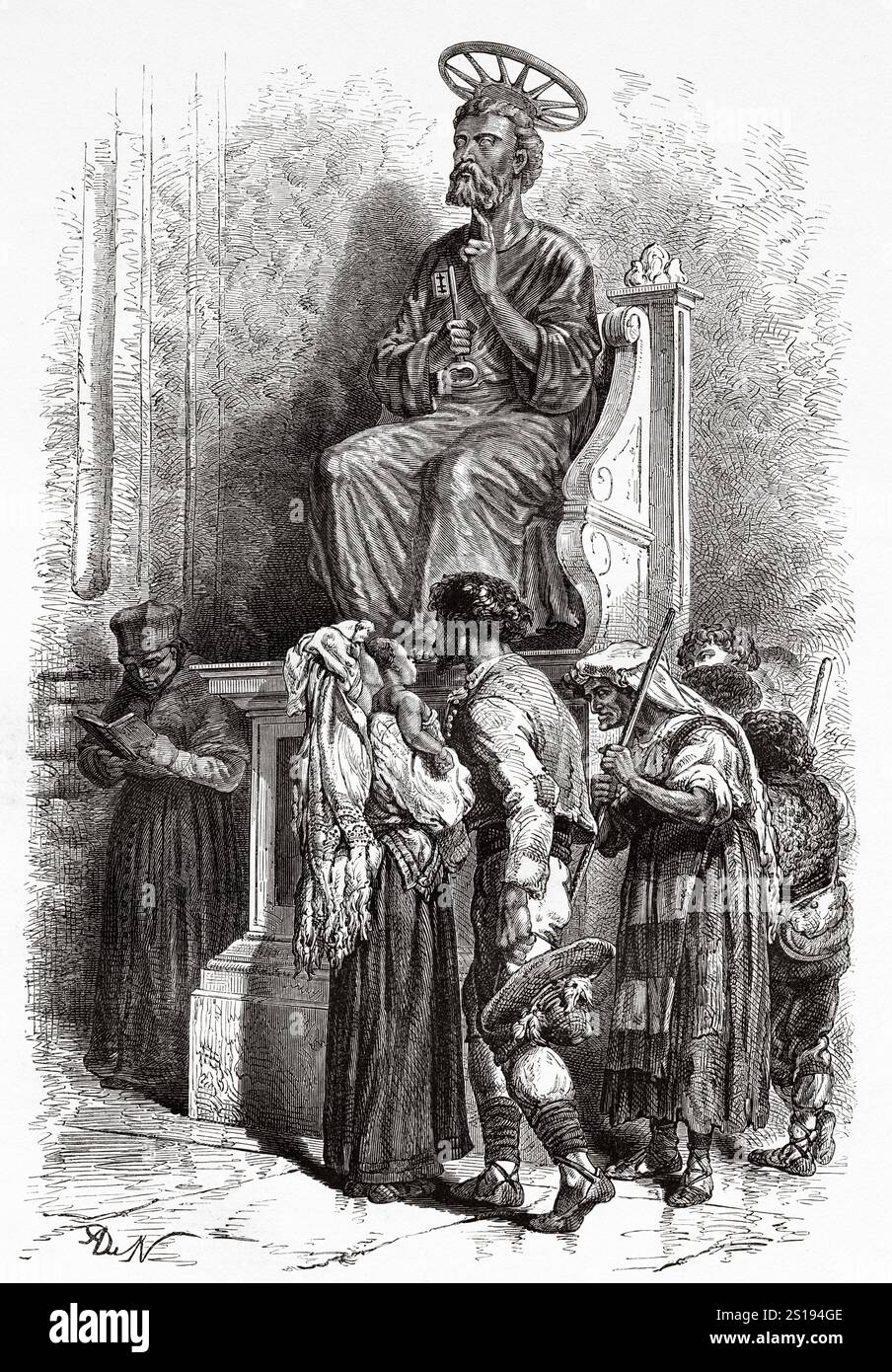 Faithful kissing the foot of Saint Peter in St Peter's Basilica ...