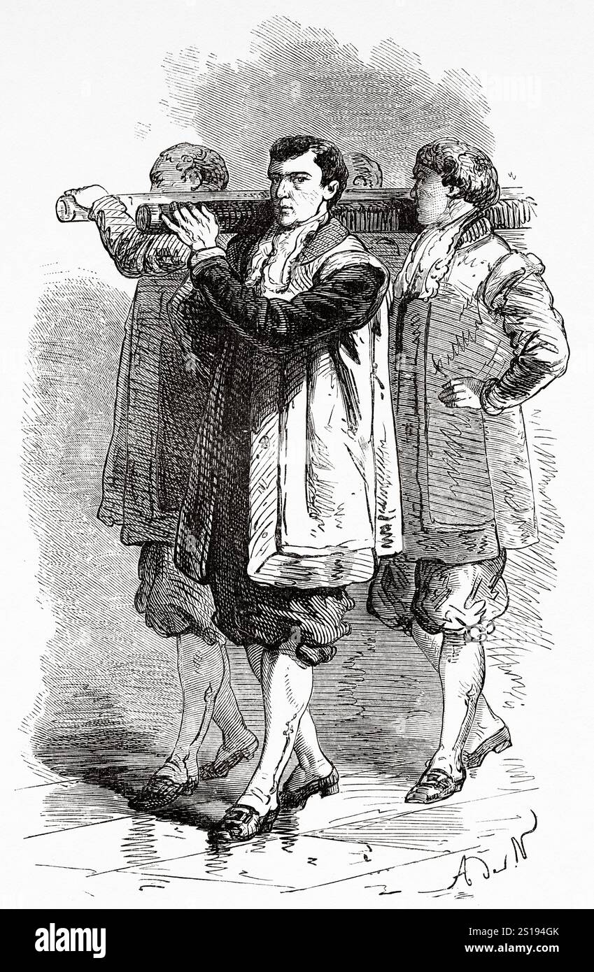 Bearers of the gestational chair of the pope. Vatican. Rome. Italy ...