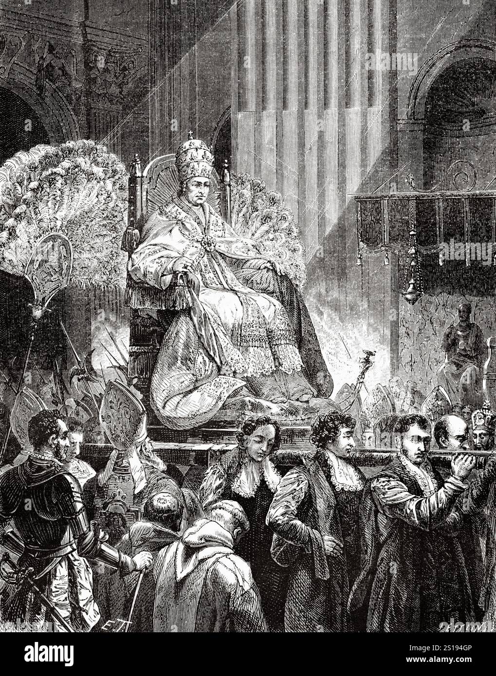 Elevation to the throne of Pope Pius IX. Giovanni Maria Mastai Ferretti ...