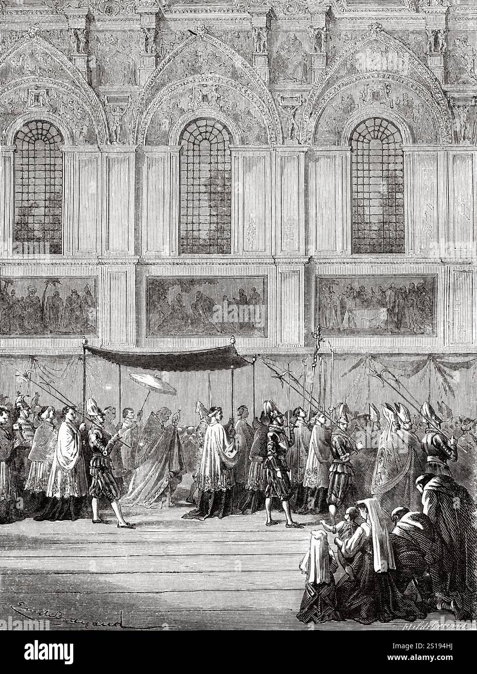 Pope Pius IX bringing the Blessed Sacrament to the Sistine Chapel ...