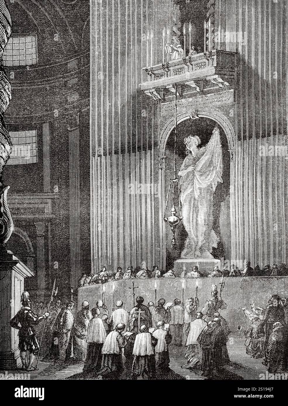 Exhibition of honoured relics, St Peter's Basilica, Vatican. Rome ...