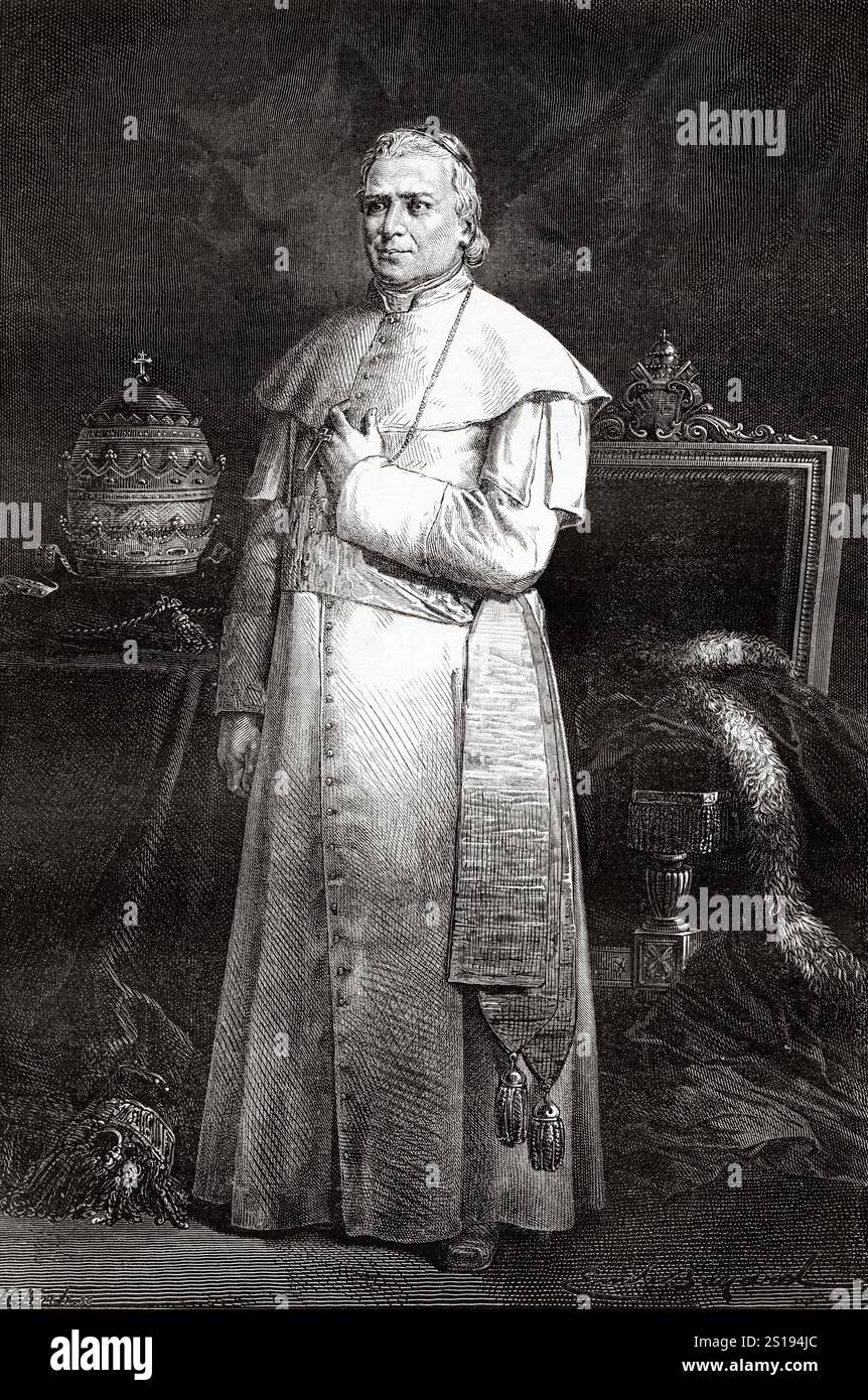 Portrait of Pope Pius IX (1792-1878) Giovanni Maria Mastai Ferretti ...