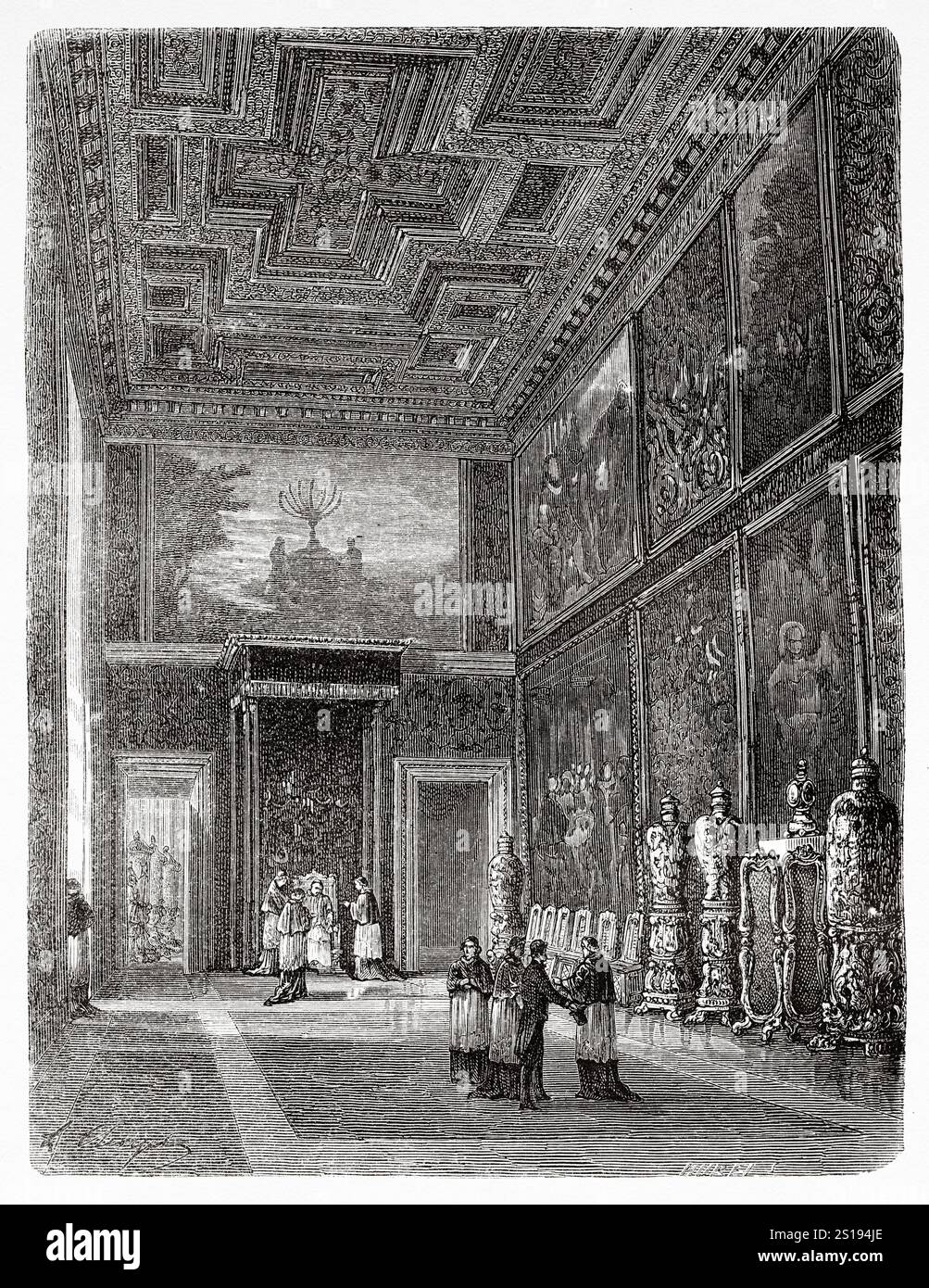 Pope Pius IX granting an audience in the Throne Room, Vatican. Rome ...