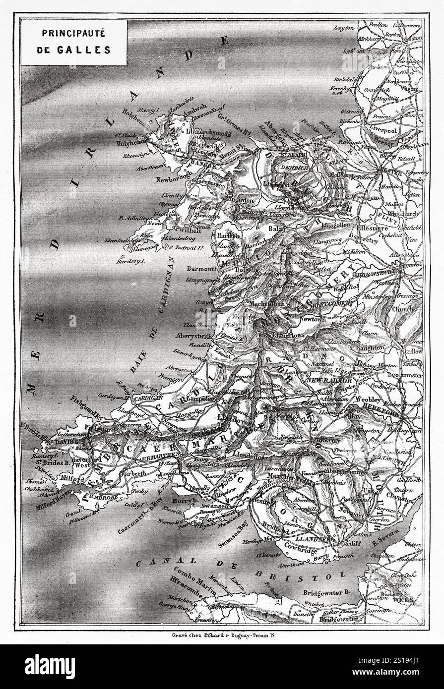 Old Map of Wales. Travel in Wales, 1862 by Alfred Erny (1838-1903) Le ...