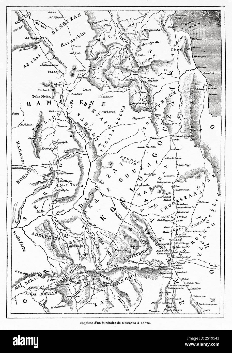 Map of abyssinia ethiopia in the 19th century hi-res stock photography ...