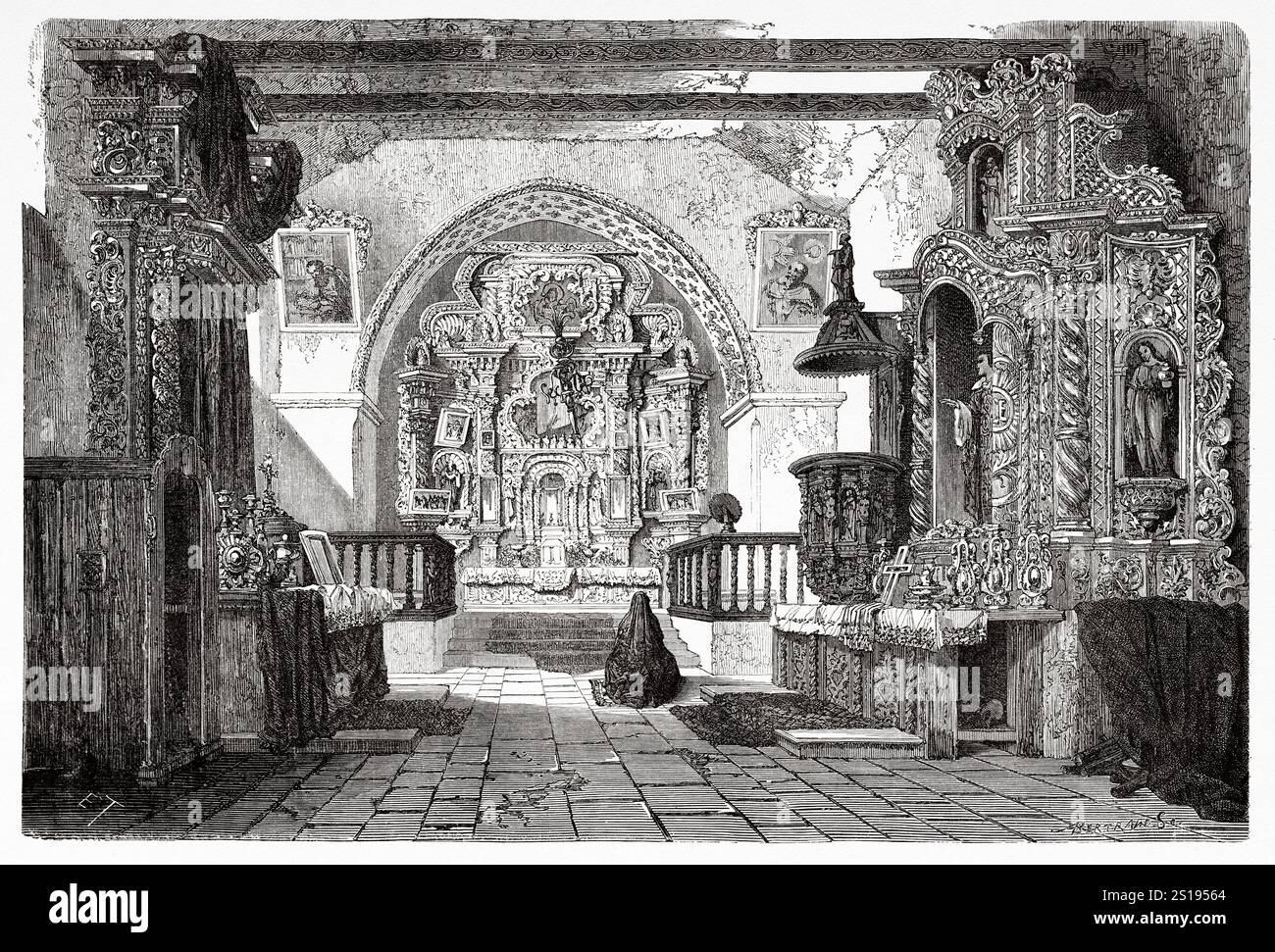 Interior of Metropolitan Cathedral of Quito, Ecuador. South American ...