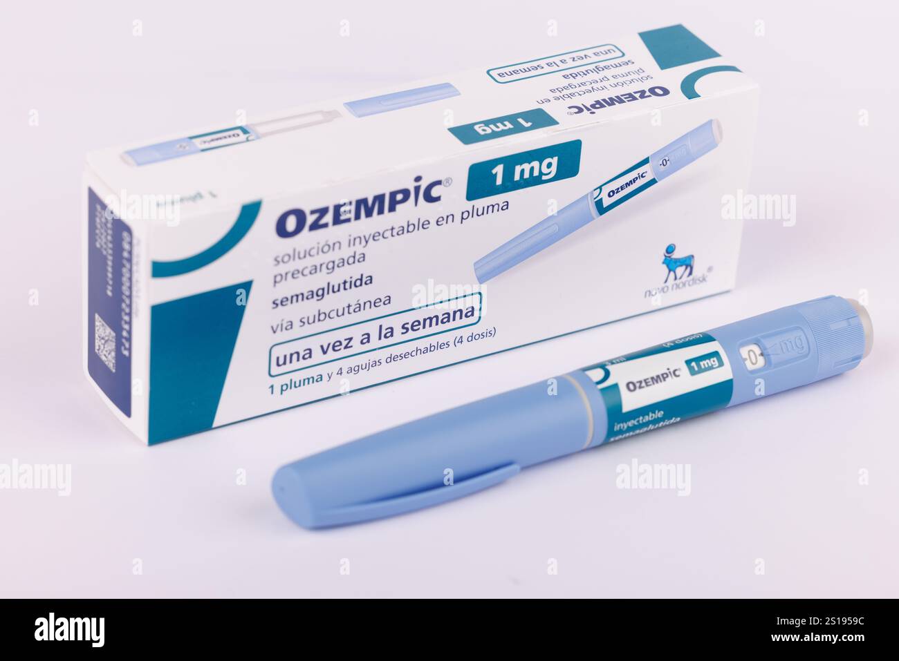 Capture of Ozempic 1 ml Medication Box and Injection Pens on White ...