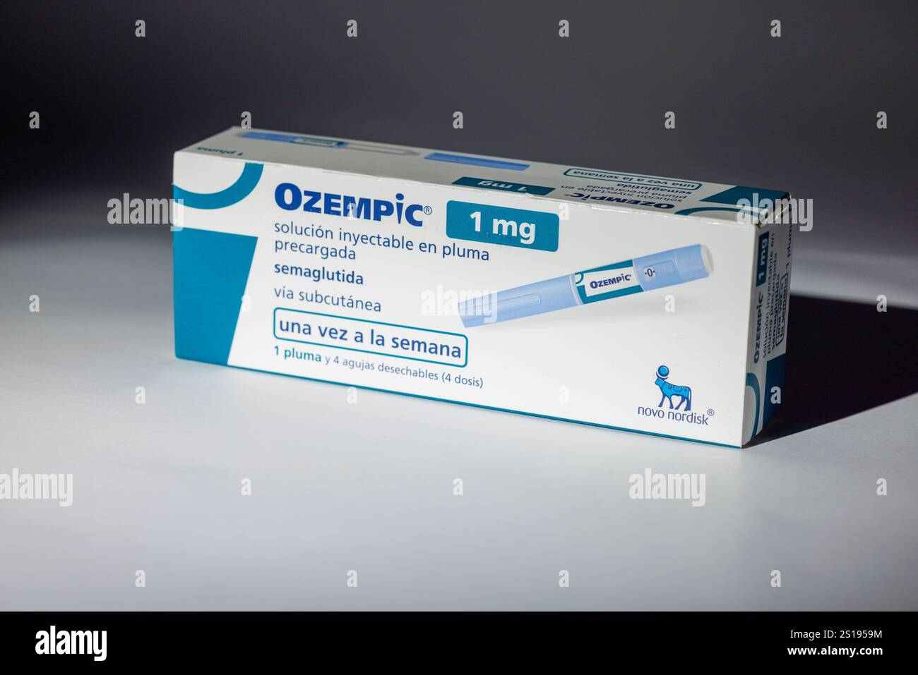 Ozempic 1 ml Medication Box Displayed on White Background in Barcelona ...
