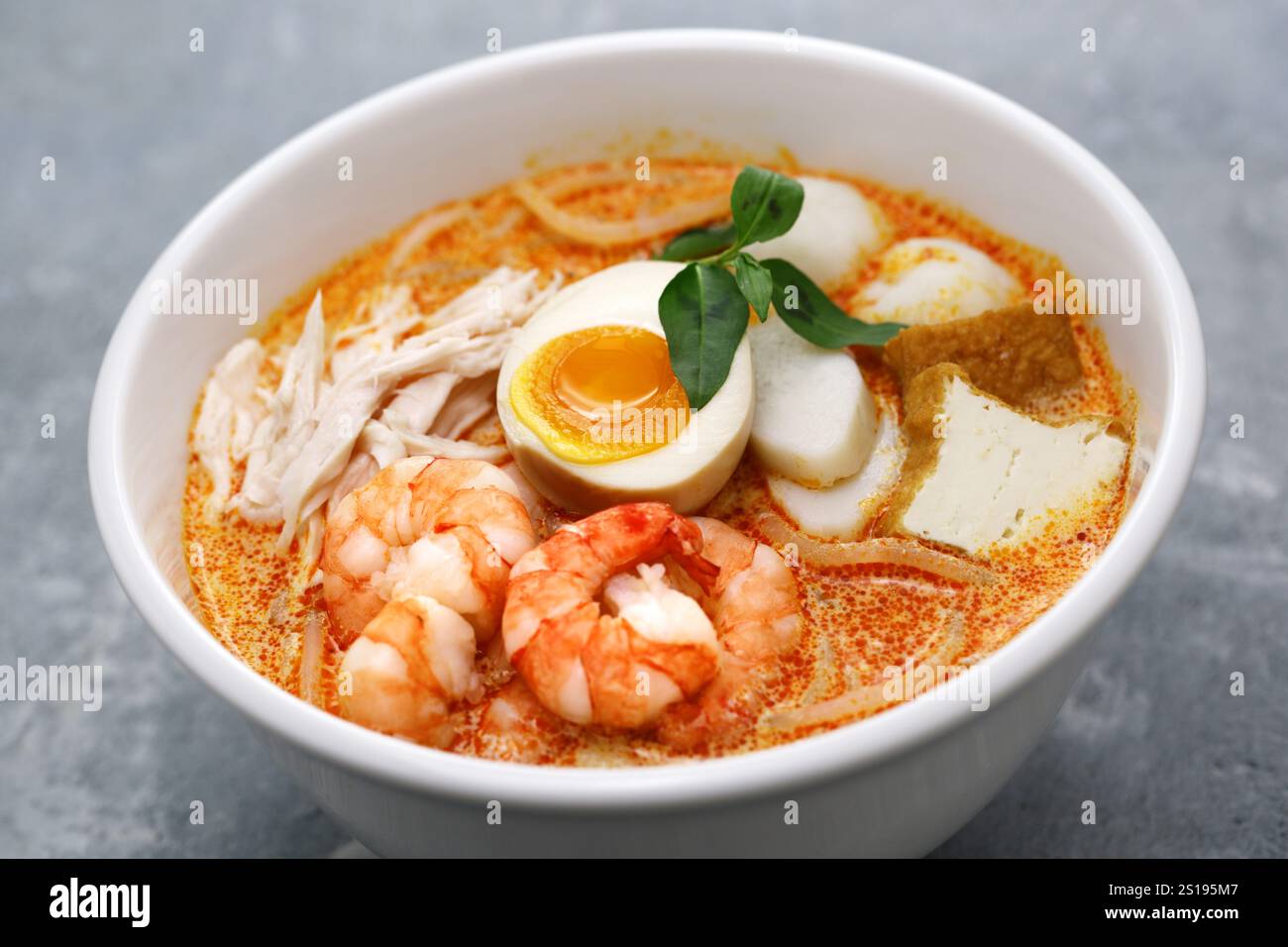 Laksa lemak is a noodle dish from Malaysia and Singapore. A creamy ...