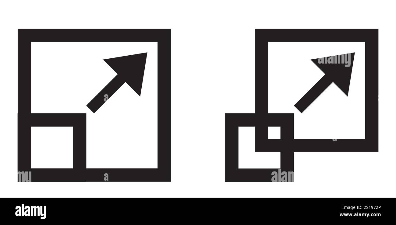 Full screen and exit full screen icon set Stock Vector Image & Art - Alamy