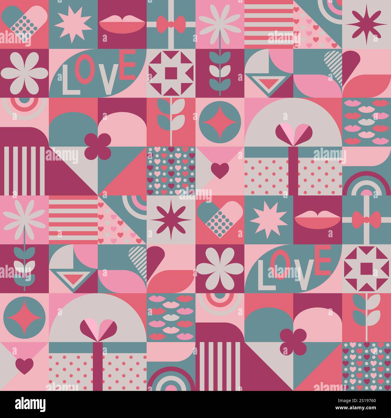 Circle geometric love heart Stock Vector Images - Alamy