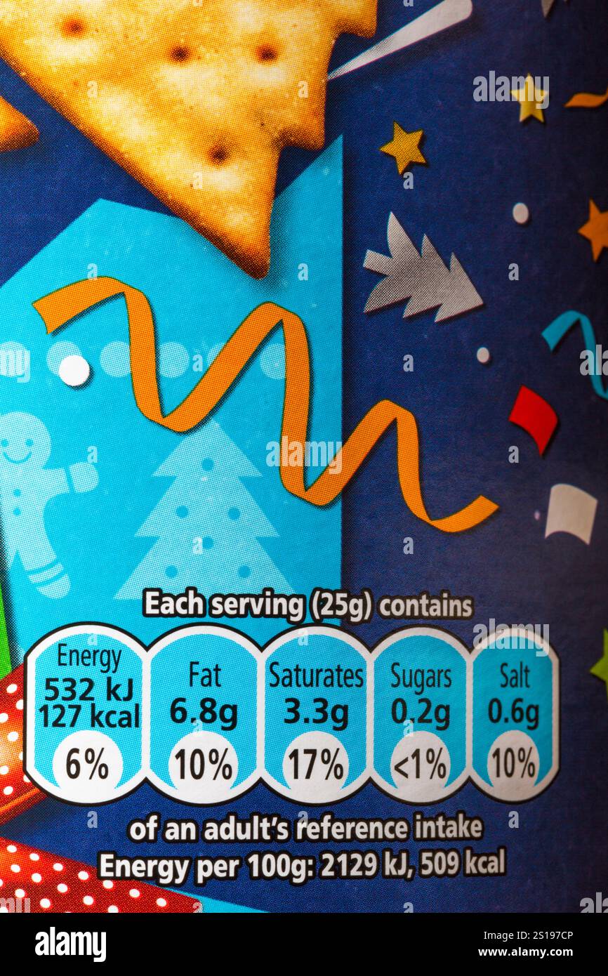 nutritional information on tub of Jacobs Cheeselets Treeselets cheese ...
