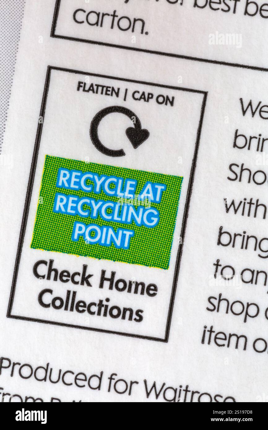 Recycle at recycling point check home collections flatten cap on ...