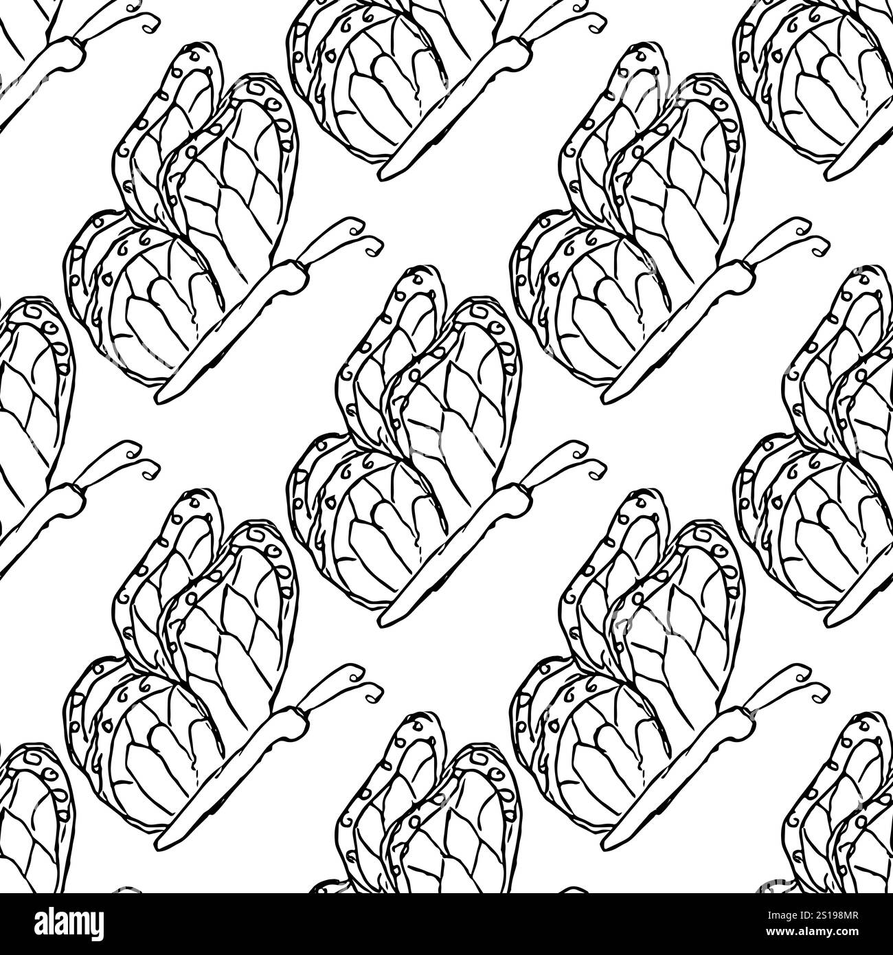 Seamless butterfly pattern. Drawn butterfly background Stock Photo - Alamy