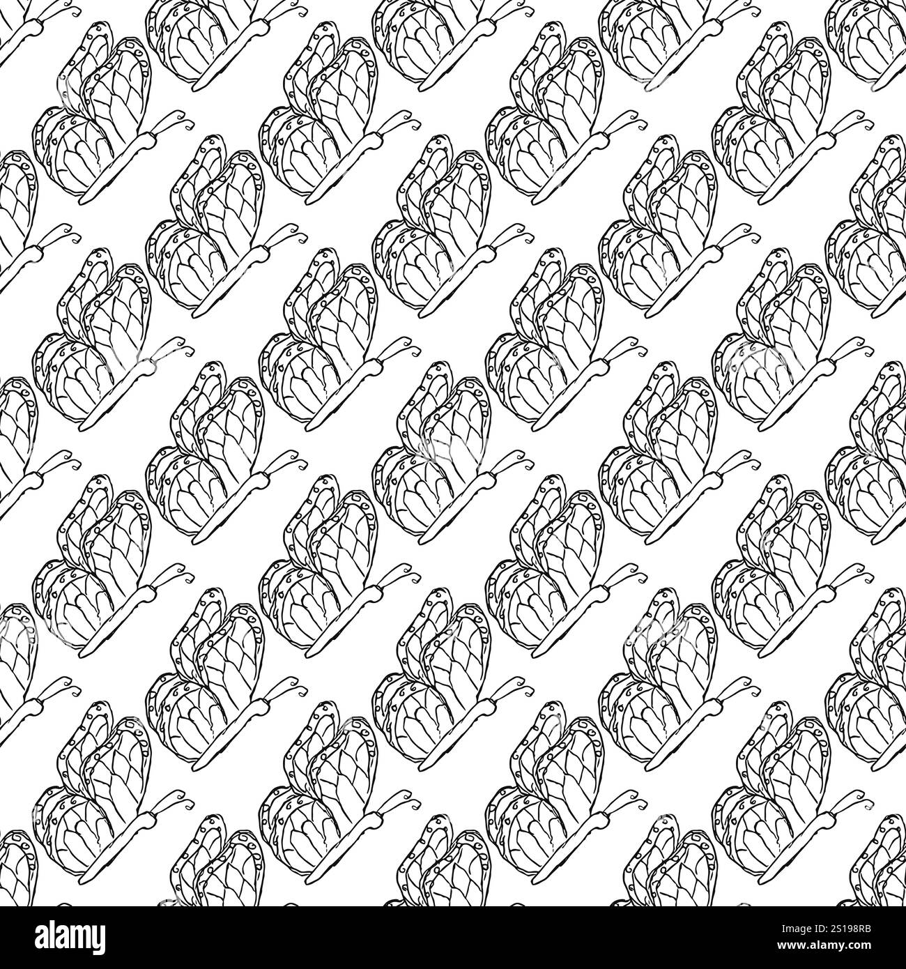 Seamless butterfly pattern. Drawn butterfly background Stock Photo - Alamy