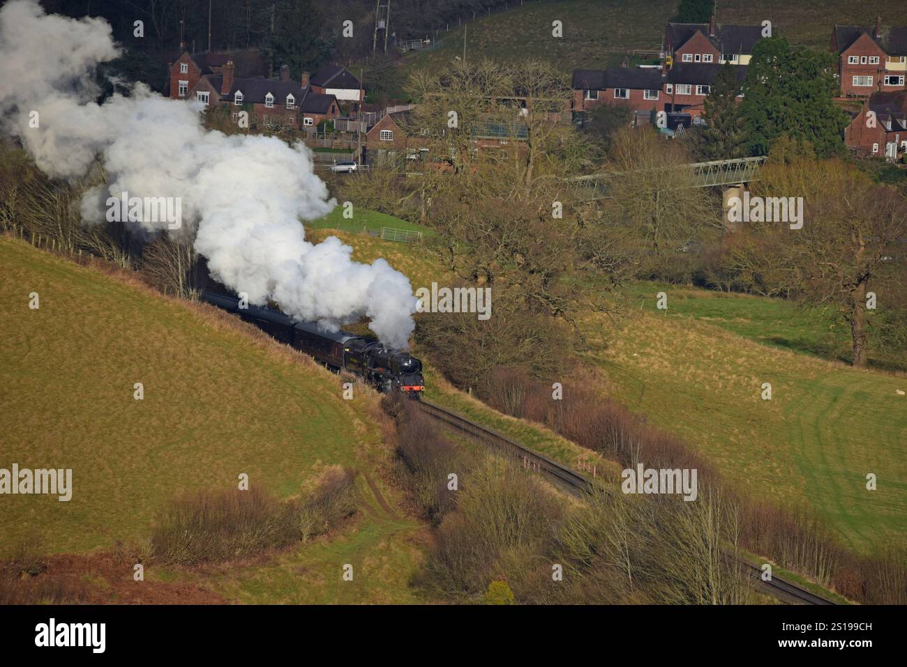 Restored steam loco Taw Valley leaving Arley Station, heading to ...