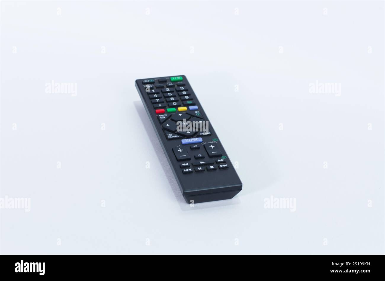 Black Wireless TV Remote Control Placed on a Clean White Surface Stock Photo - Alamy