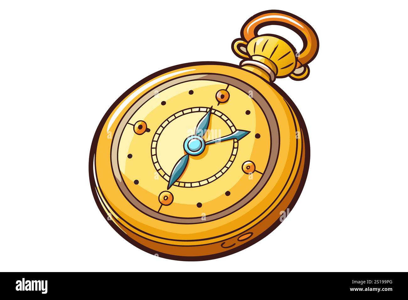 Elegant vintage style pocket watch illustration showing precise ...