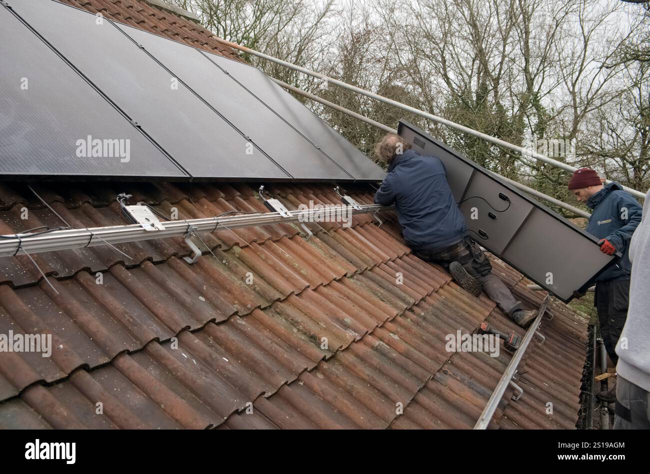 Installing Photovoltaic panels on a south facing 40 degree pitch double ...