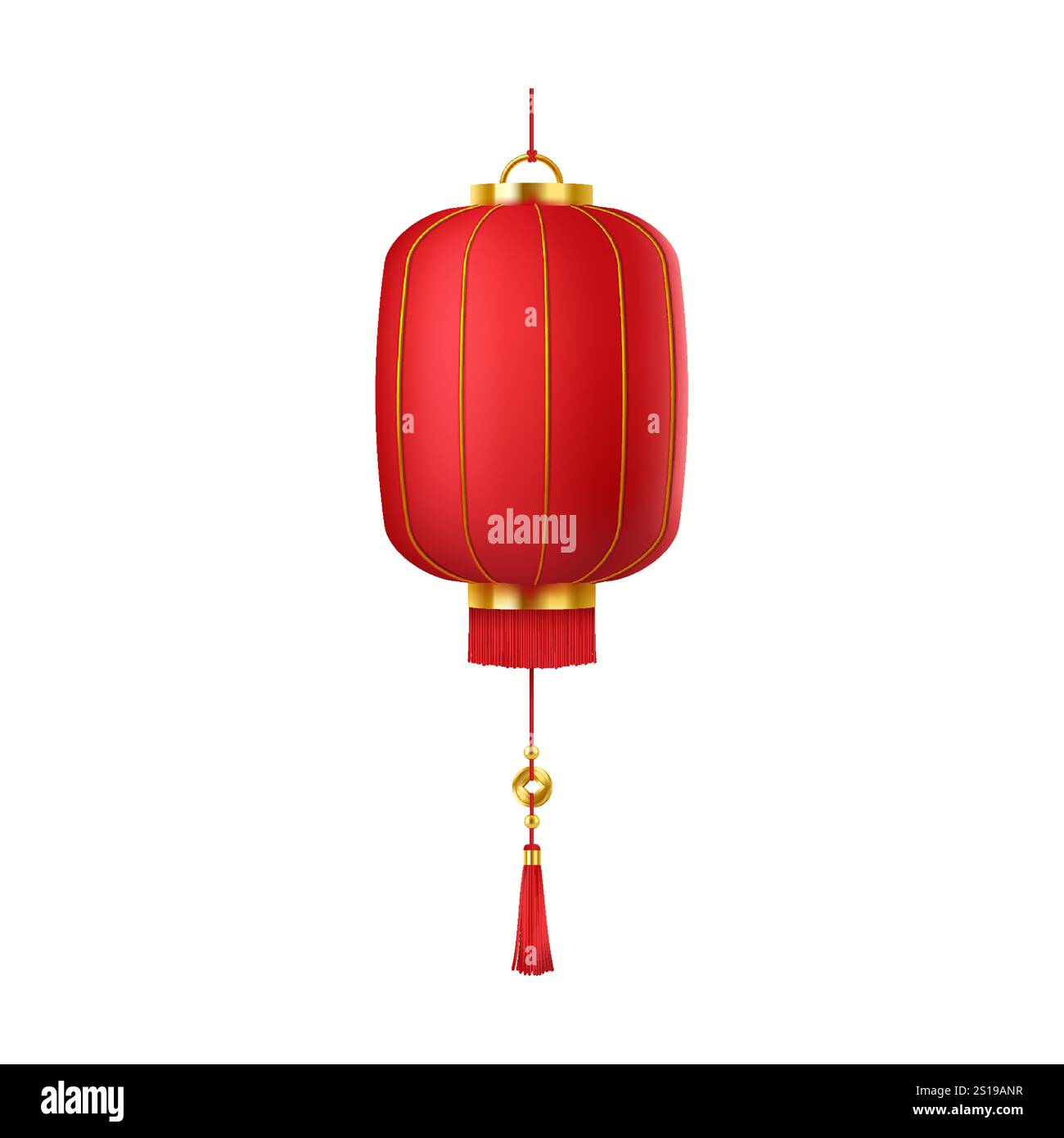 Chinese paper lantern for good luck wish realistic vector illustration ...