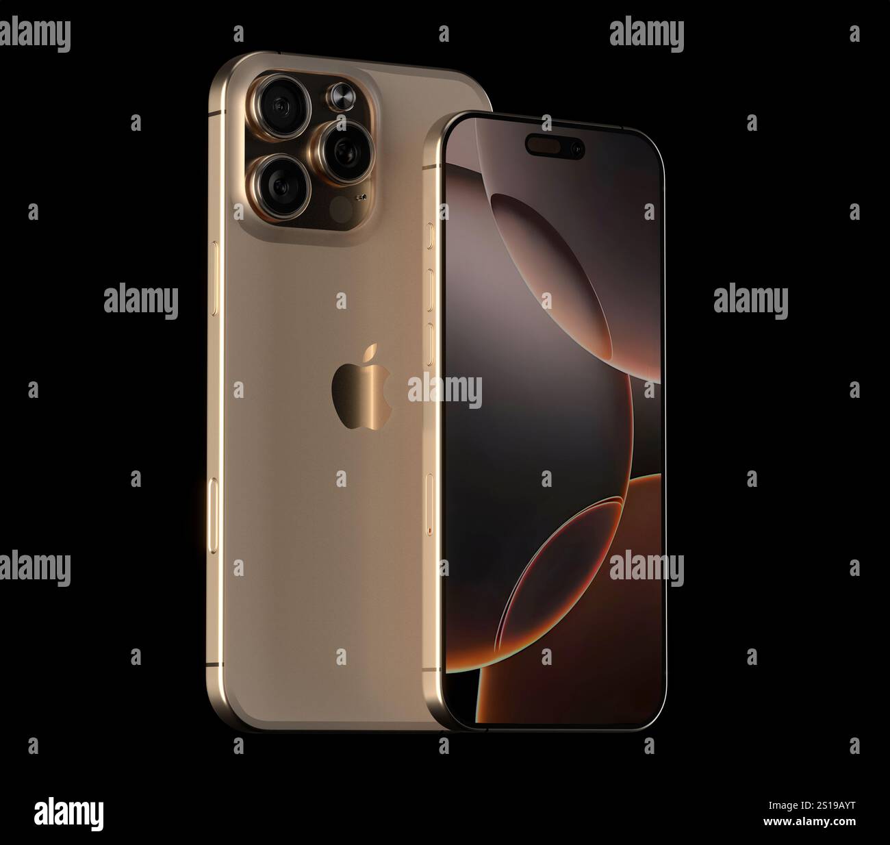 High-quality rendering of IPhone 16 Pro Max and Iphone 16 Pro together ...