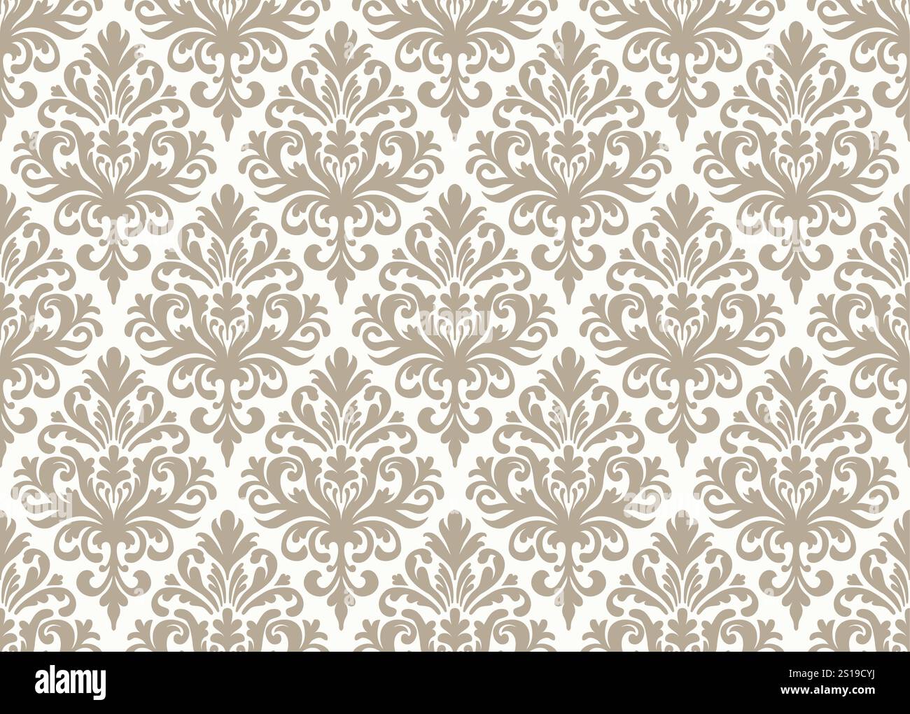 Taupe and white damask pattern with intricate floral motifs. Damask ...