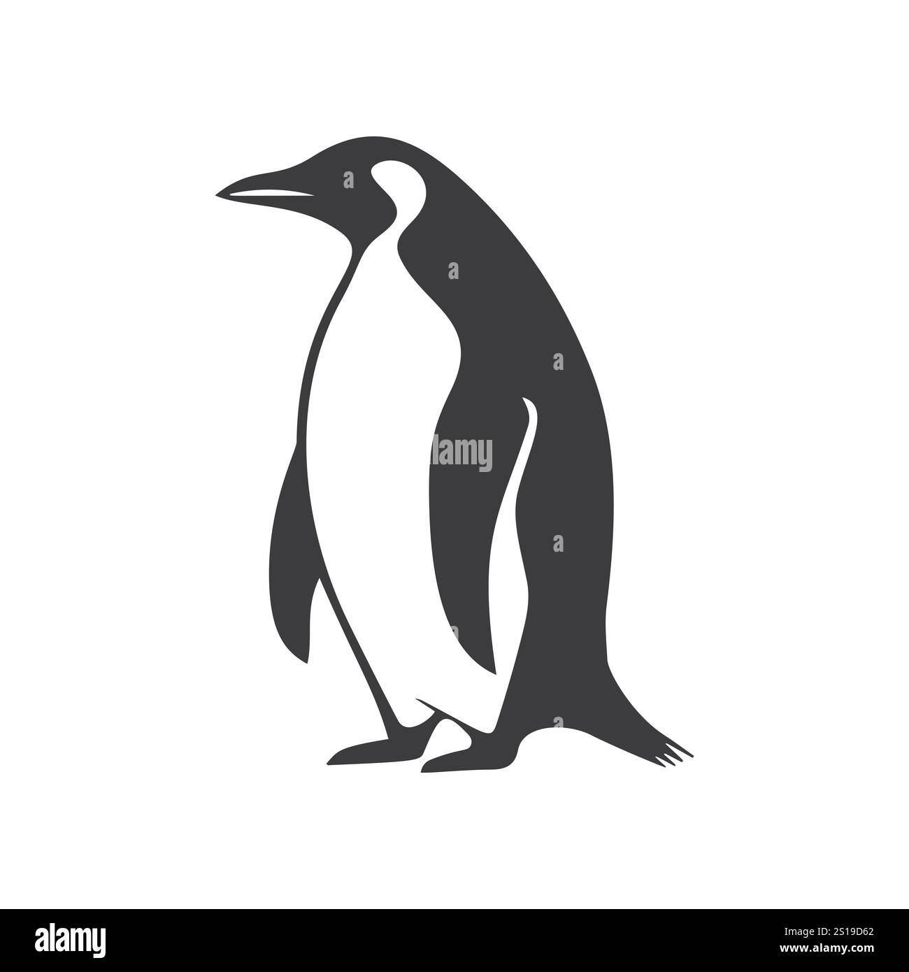 Black silhouette vector illustration of a penguin Stock Vector Image ...