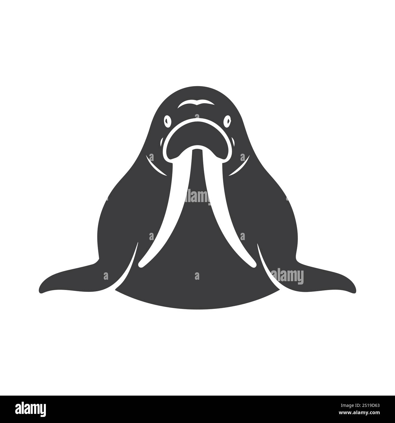 Black silhouette vector illustration of a walrus Stock Vector Image ...