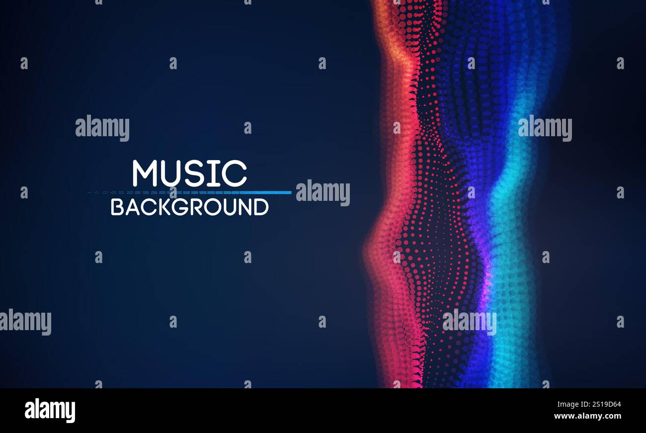 Music wave background with blue and pink tones. Equalizer for music ...