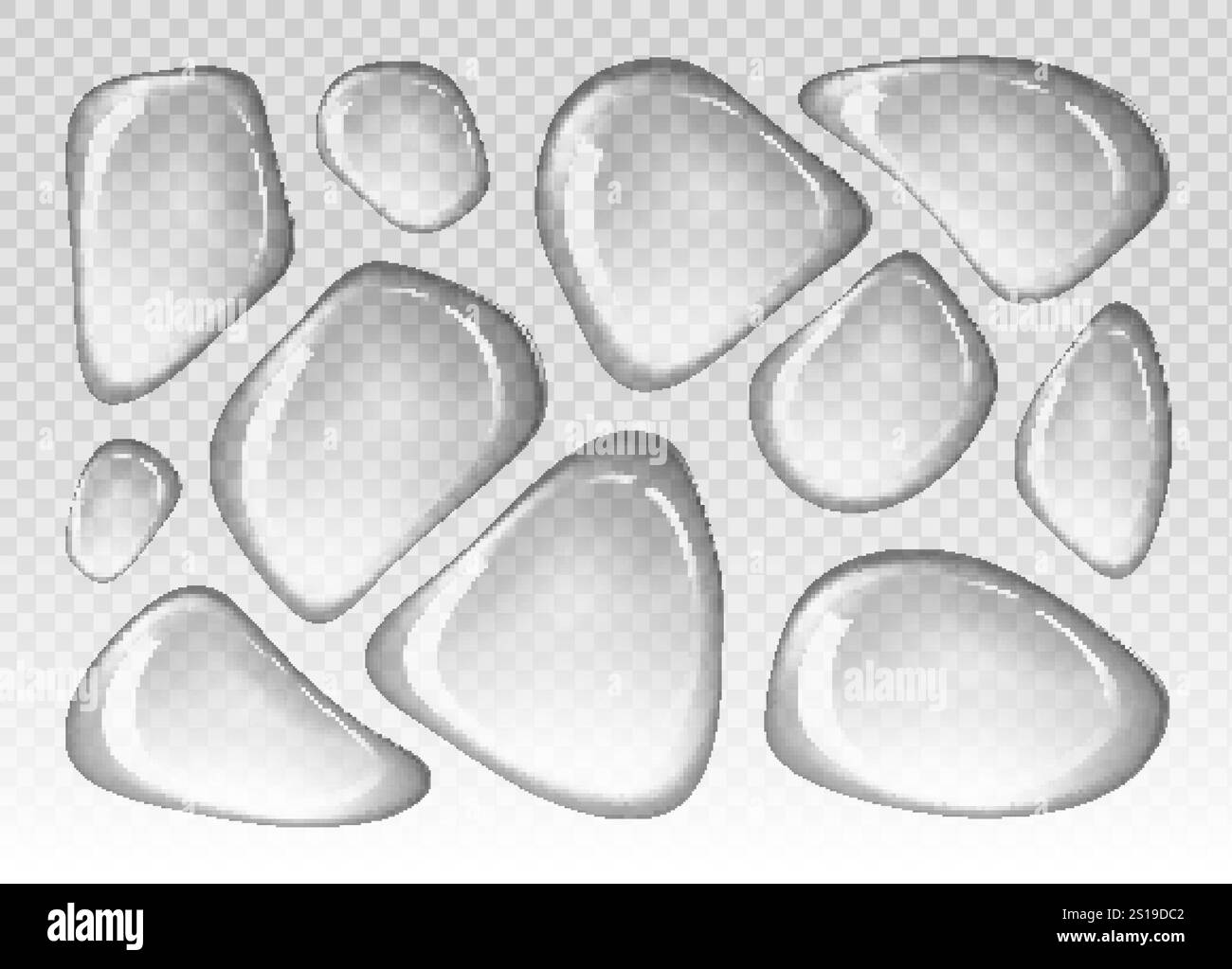 Realistic water droplets isolated on transparent background Stock ...