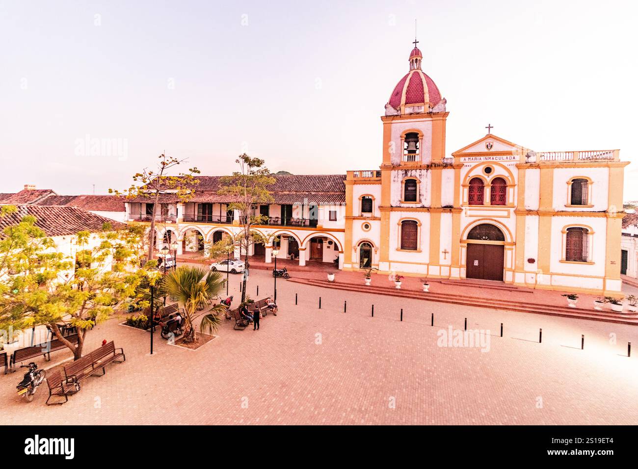 Inmaculada Concepcion church and Plaza Real de la Concepcion square in Santa Cruz de Mompox ...