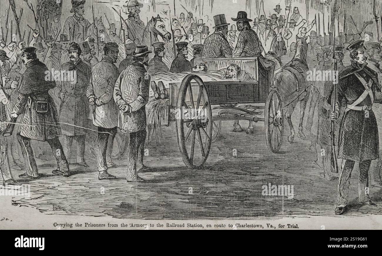 Carrying the prisoners from the Armory to the railroad station, en ...