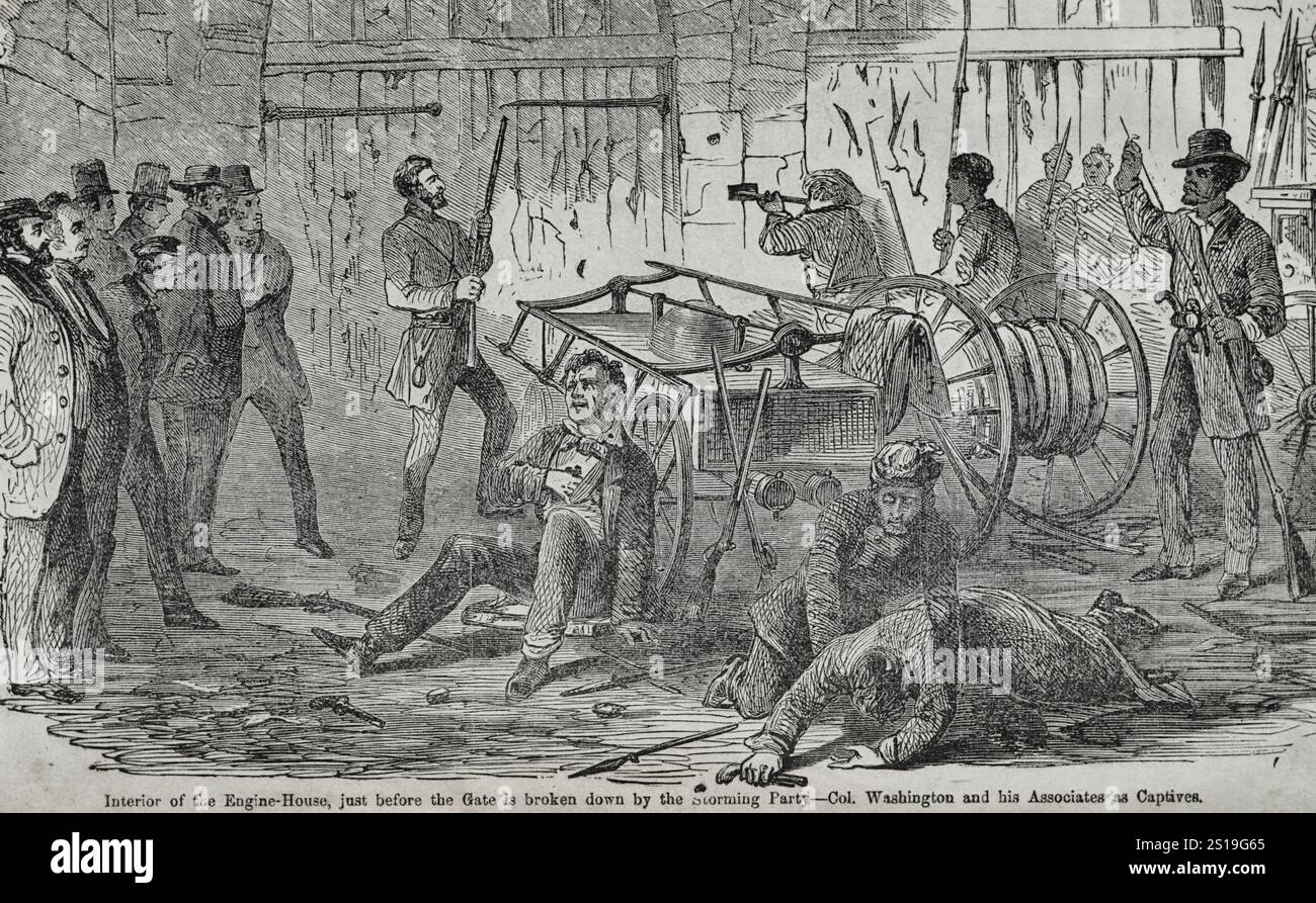 Interior of the Engine House, just before the gate is broken down by ...