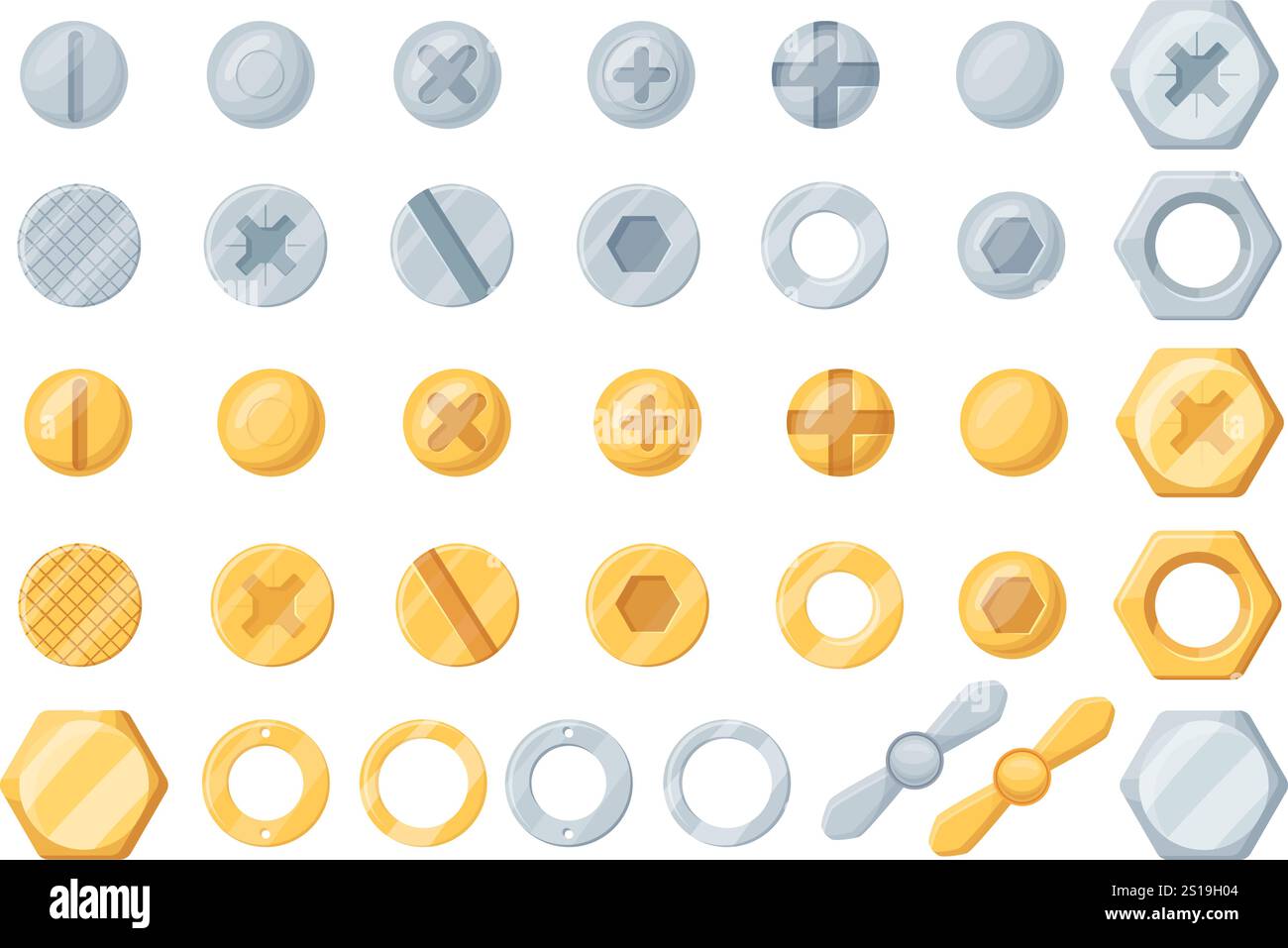 Collection of brass bolts Stock Vector Images - Alamy