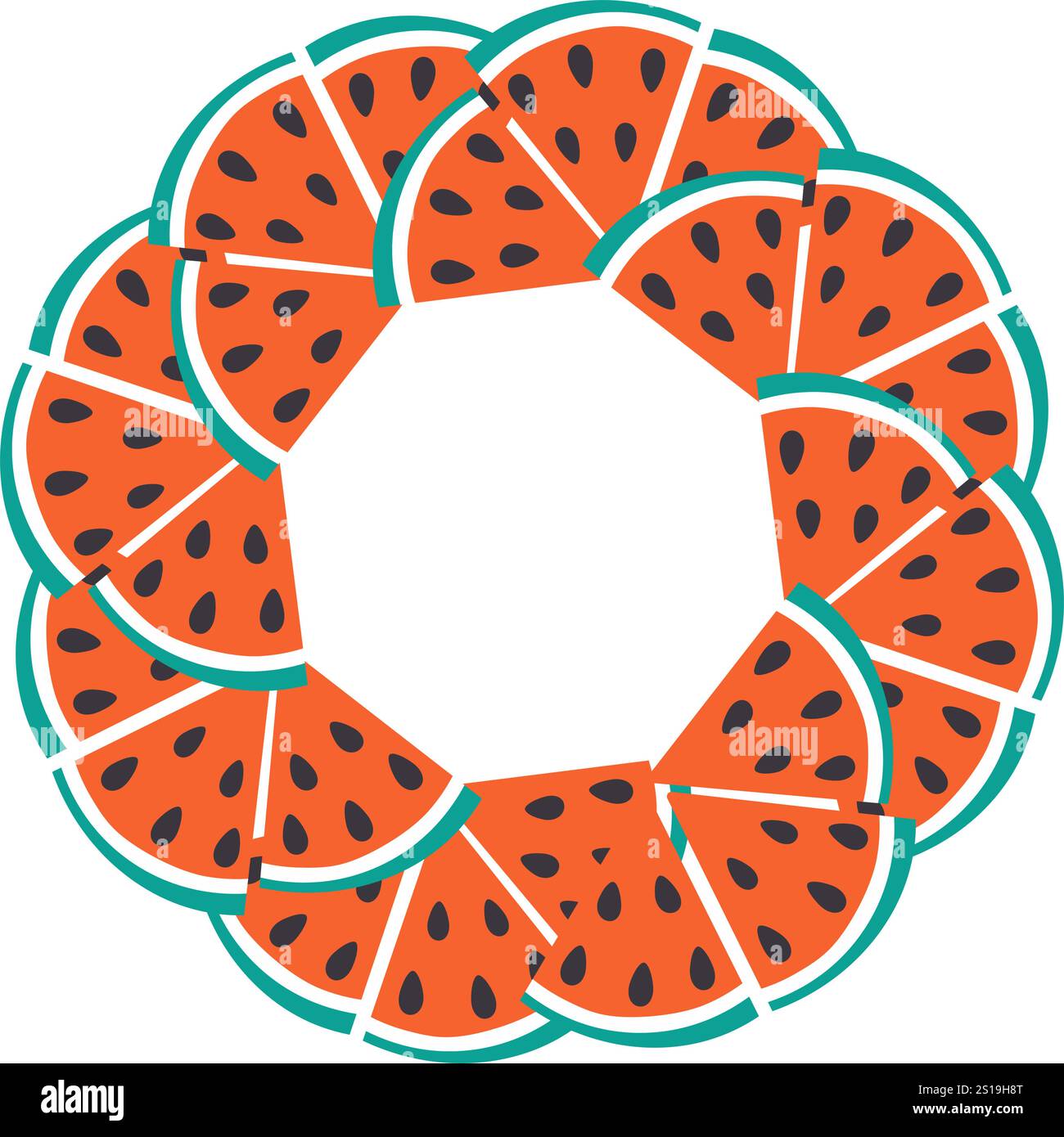 Top view watermelon pieces Stock Vector Images - Alamy