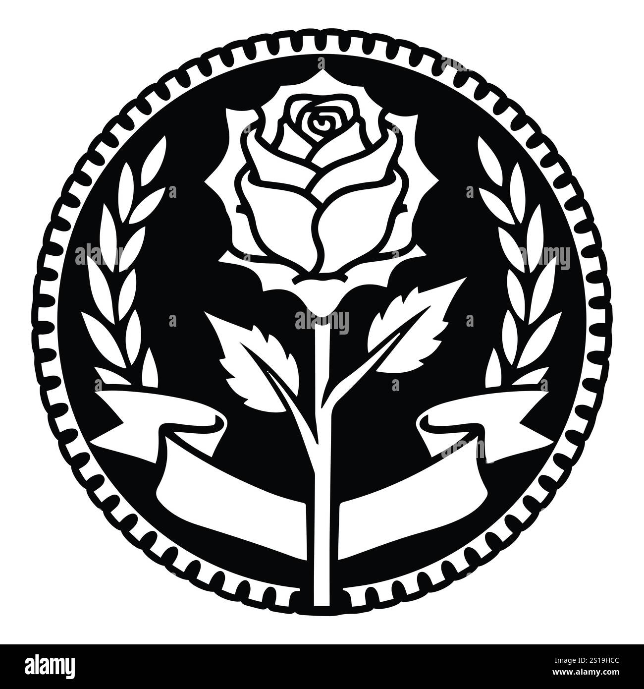 Rose logo flower vector Black and White Stock Photos & Images - Alamy