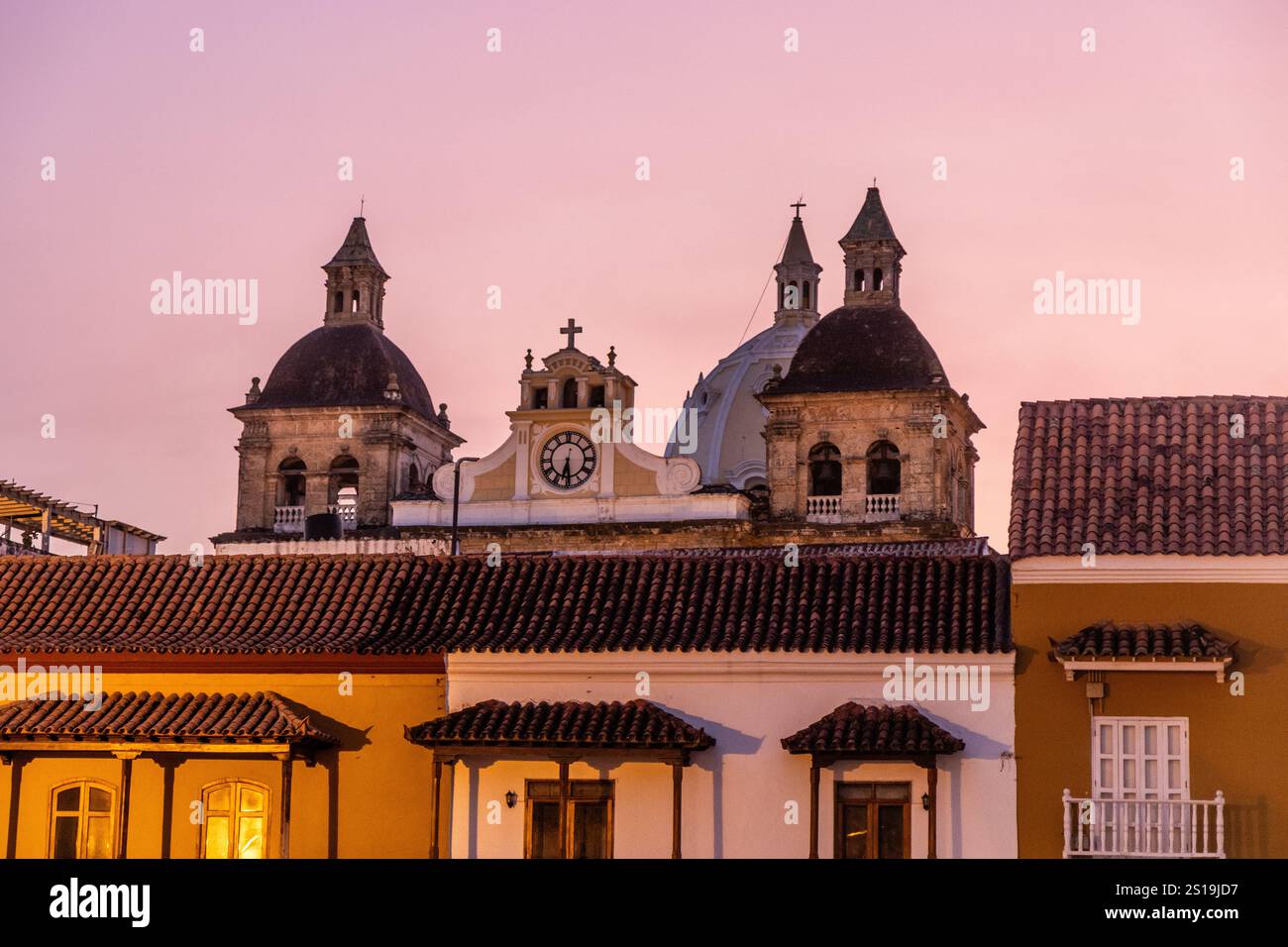 San Pedro Claver church and colonial buildings in Cartagena de Indias ...