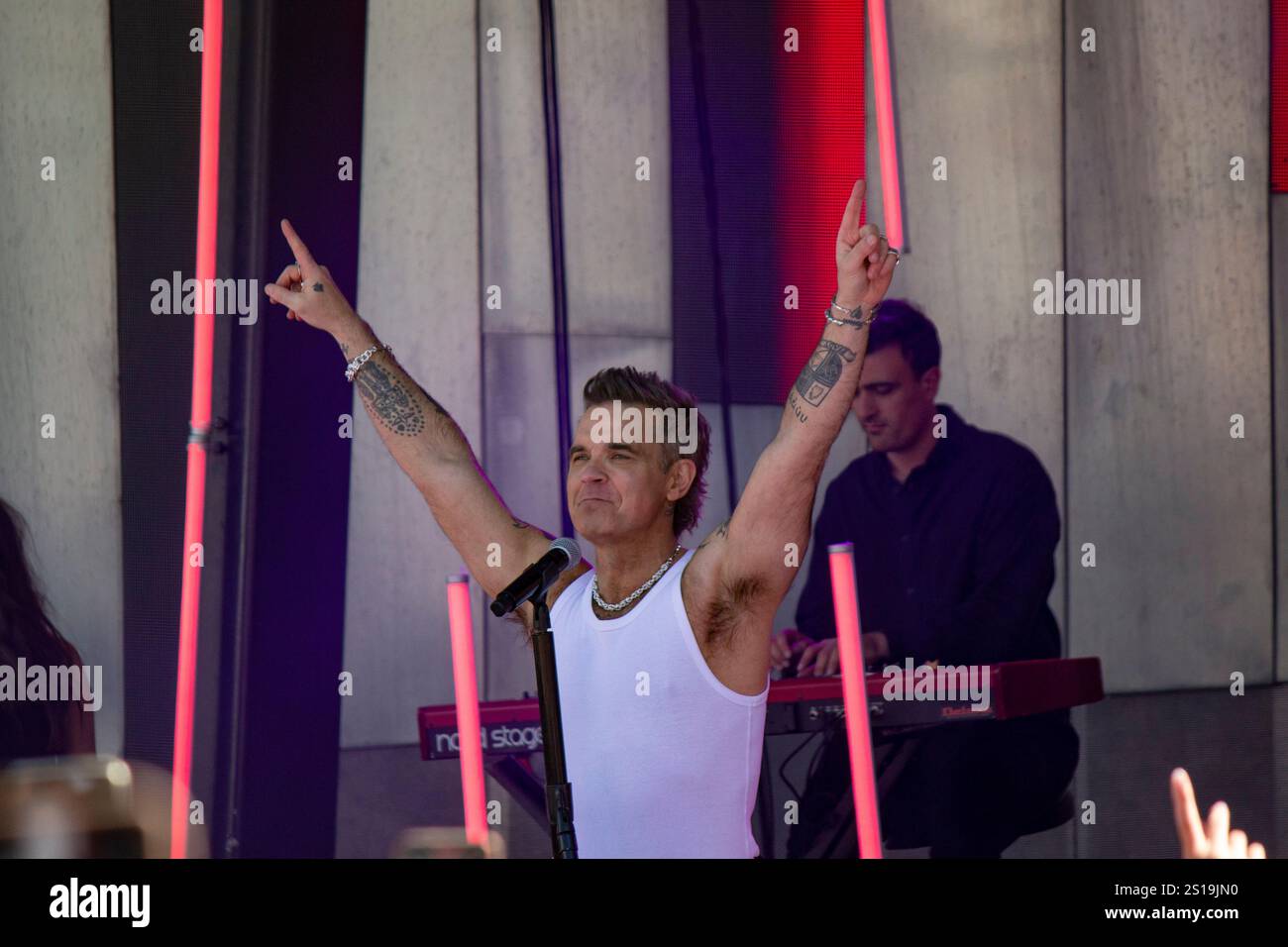 Melbourne, Australia. 02nd Jan, 2025. Robbie Williams performing for ...