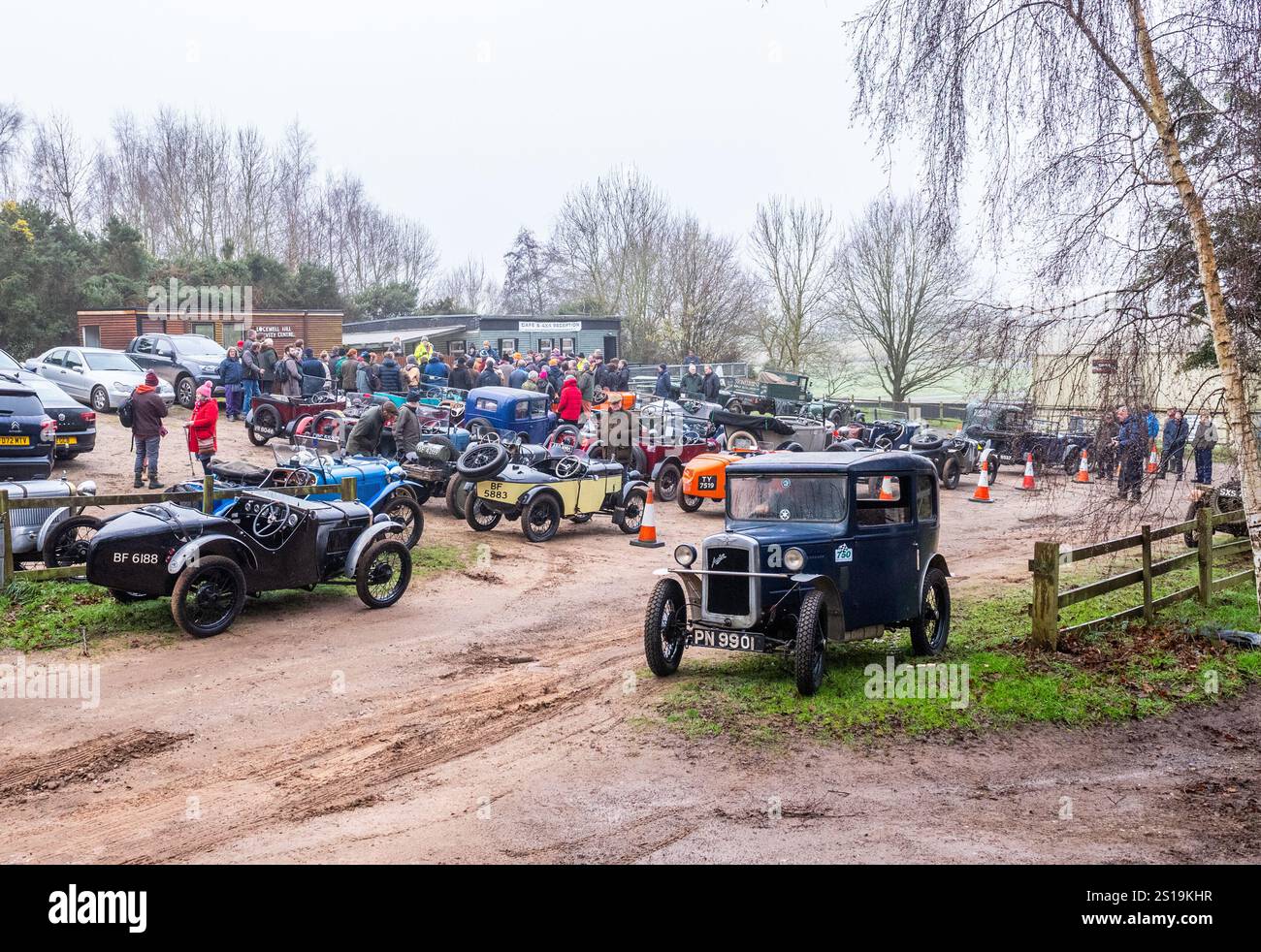 The Pre War Austin 7 car club members taking part in the Dave Wilcox ...