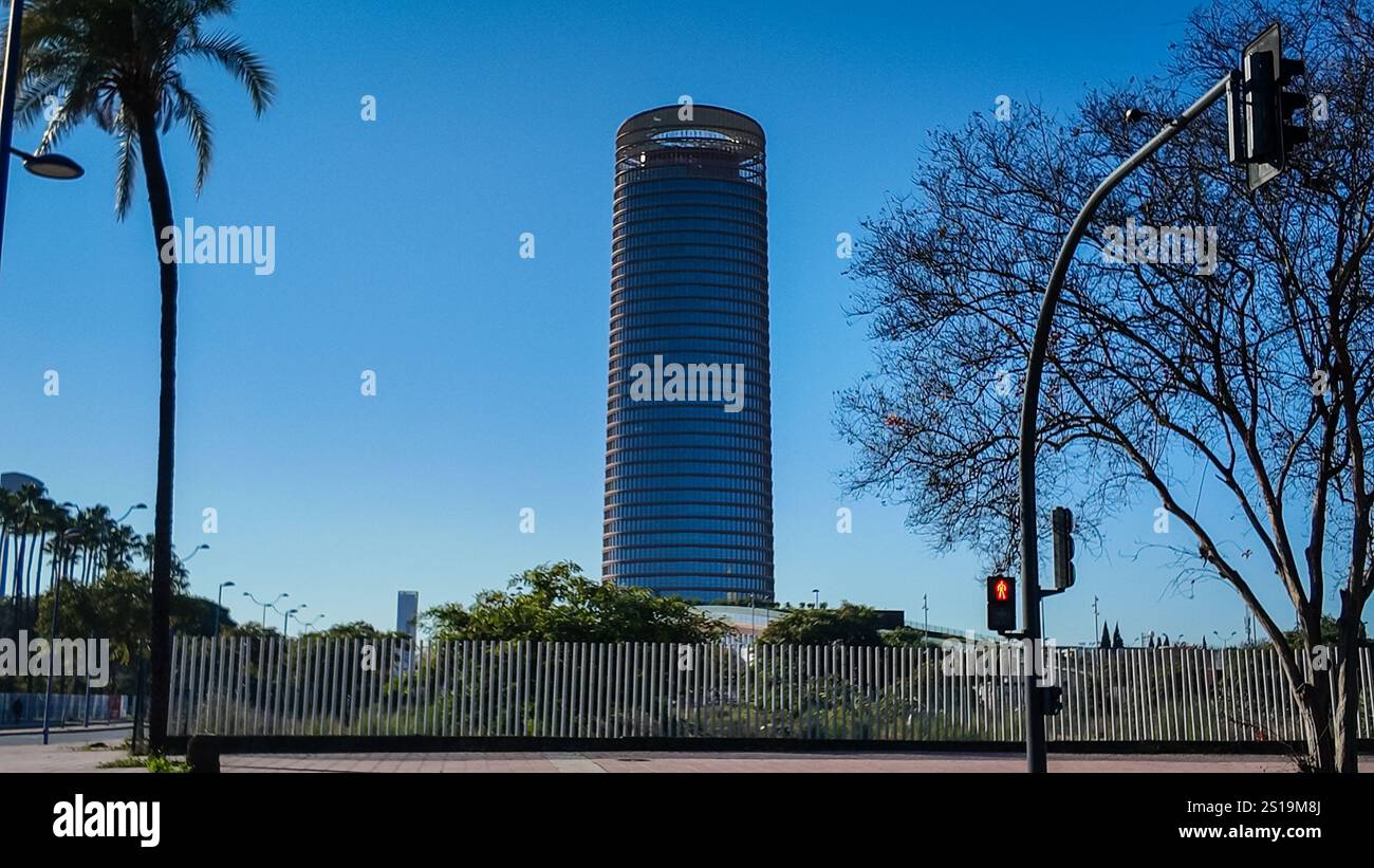 Tall Tower Centro Comercial TORRE SEVILLA in Seville, Spain Stock Photo ...