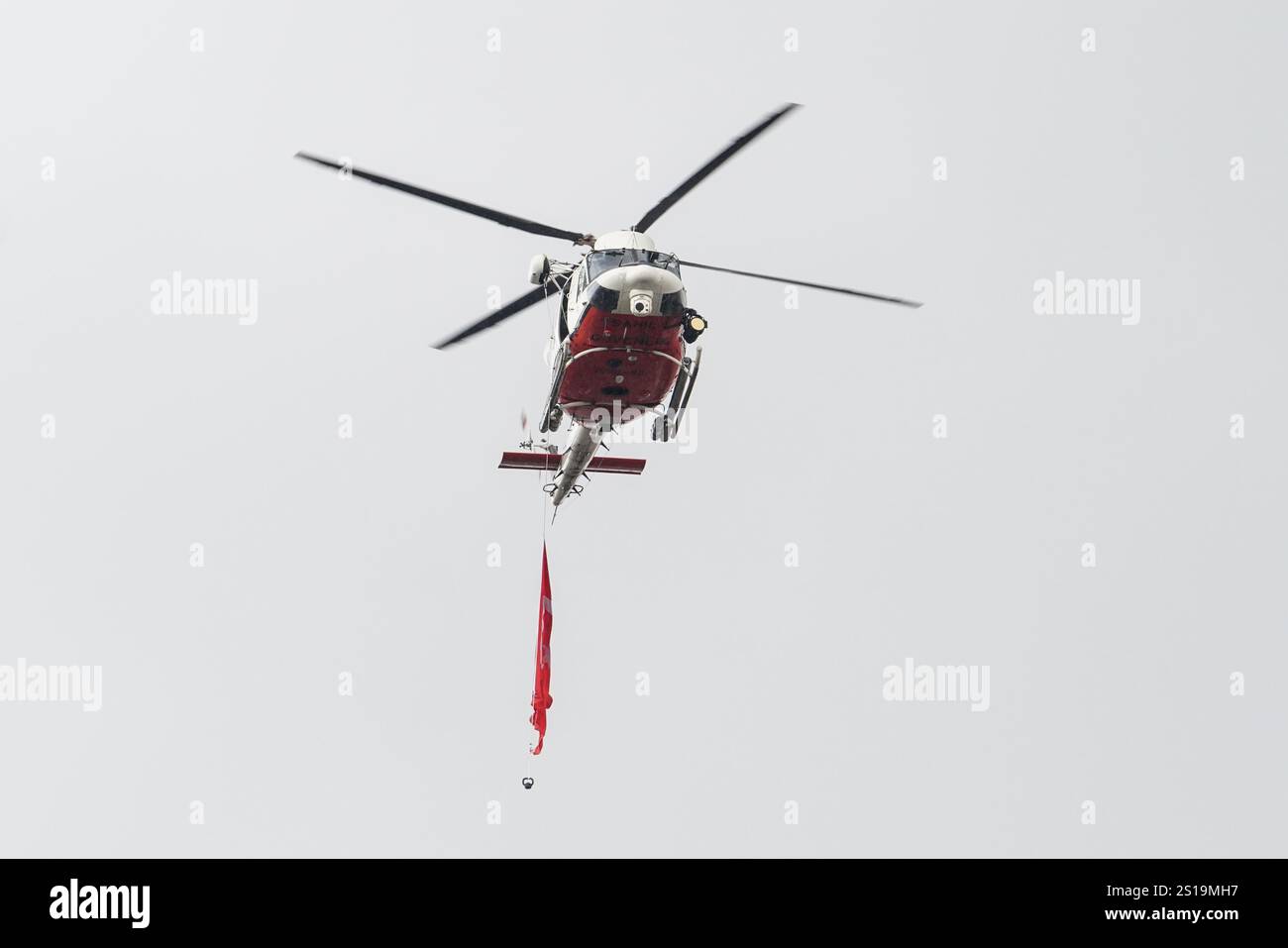 ISTANBUL, TURKIYE - AUGUST 30, 2024: Coastal Guard helicopter parade ...